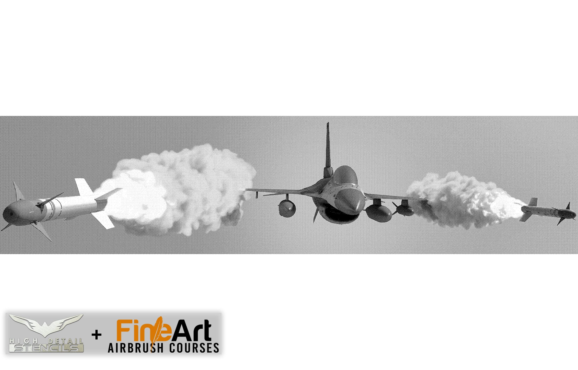 The Fighter Jet HD Stencil for Fine Art Airbrush Courses – HD Stencils LLC