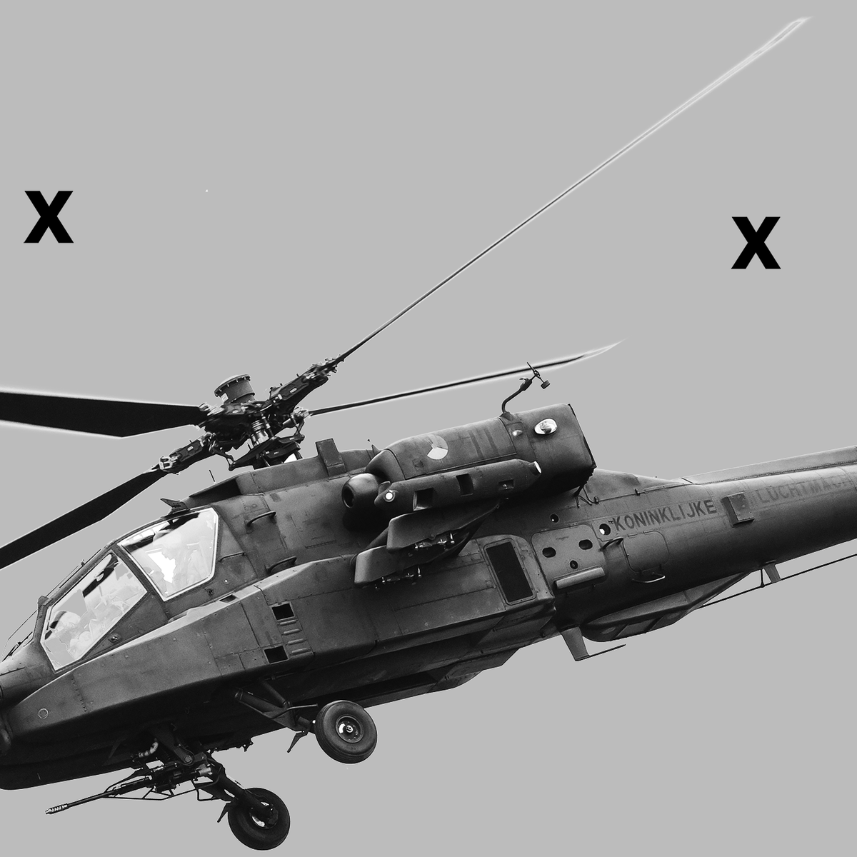 AH-64 Apache attack helicopter side view - HD Airbrush Stencil – HD ...